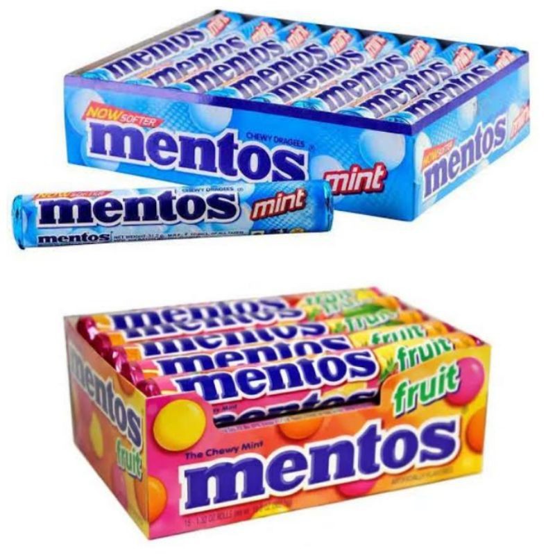 Jual MENTOS Permen Mentos Roll 1 Box x 14 Roll 29 gram | Shopee Indonesia