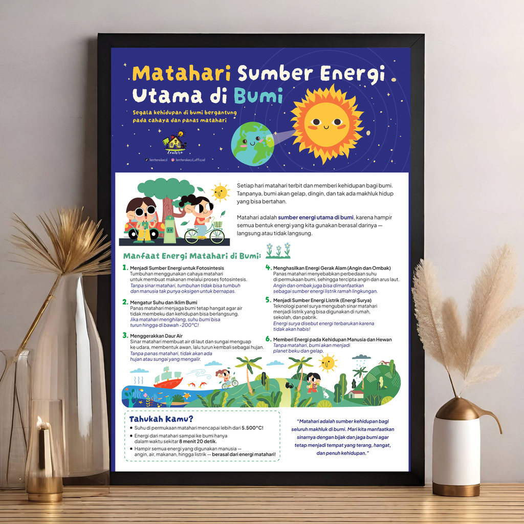 Jual Poster MATAHARI SUMBER ENERGI UTAMA DI BUMI Edukasi Sains IPAS ...