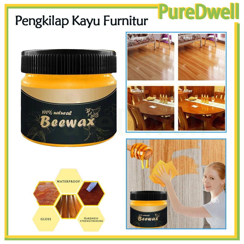 Jual lilin gel lebah alami tahan lama 80gr/ pengkilap kayu furnitur ...