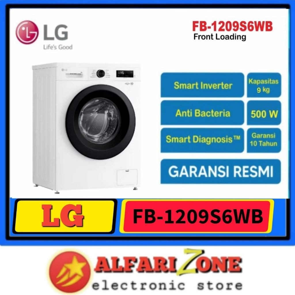 Jual Mesin cuci LG Front Loading 9 kg FB1209S6WB Mesin cuci LG 9kg LG ...