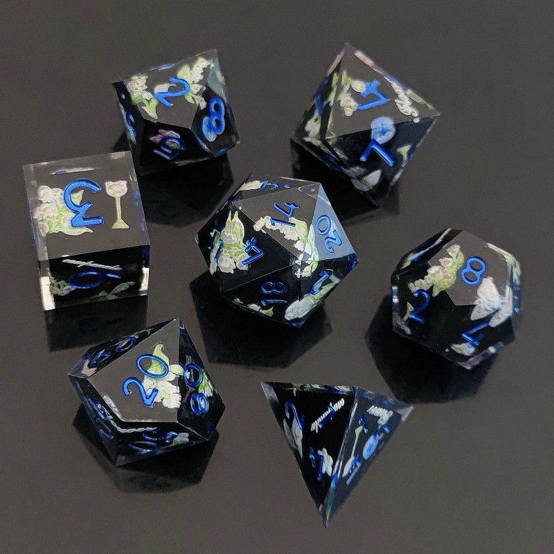 Jual 7 Piece Premium COC Resin Polyhedral Dice Set for DND RPG TRPG ...