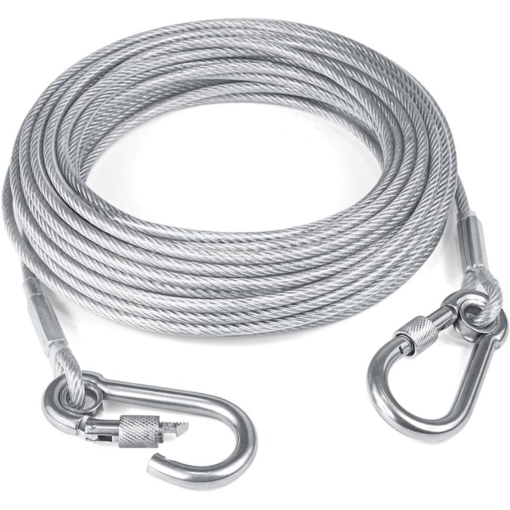 Jual Double-headed Dog Tie Out Cable Leash ,raction Rope with Metal ...