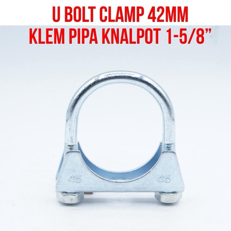 Jual EROM 45mm 1-3/4 inch Klem Pipa Knalpot Exhaust UBolt Clamps | 45 ...