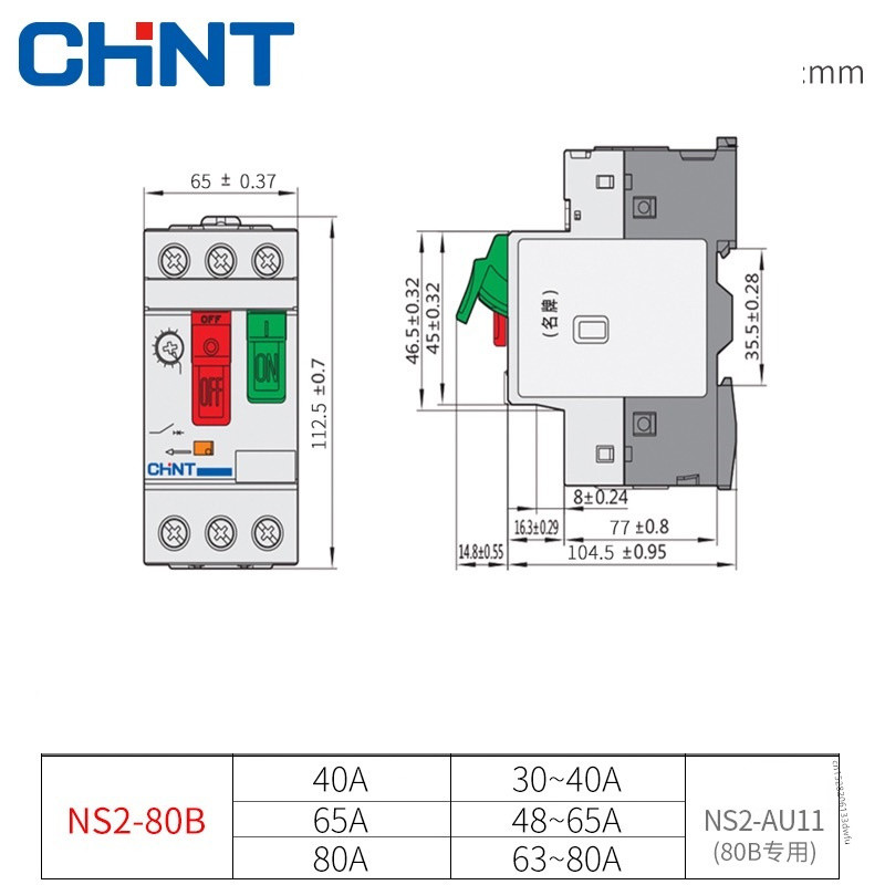 Jual CHINT NS2-80B NS2 Engine Protector Device Circuit Breaker Motor Starter Three-Phase 40A 50A ...