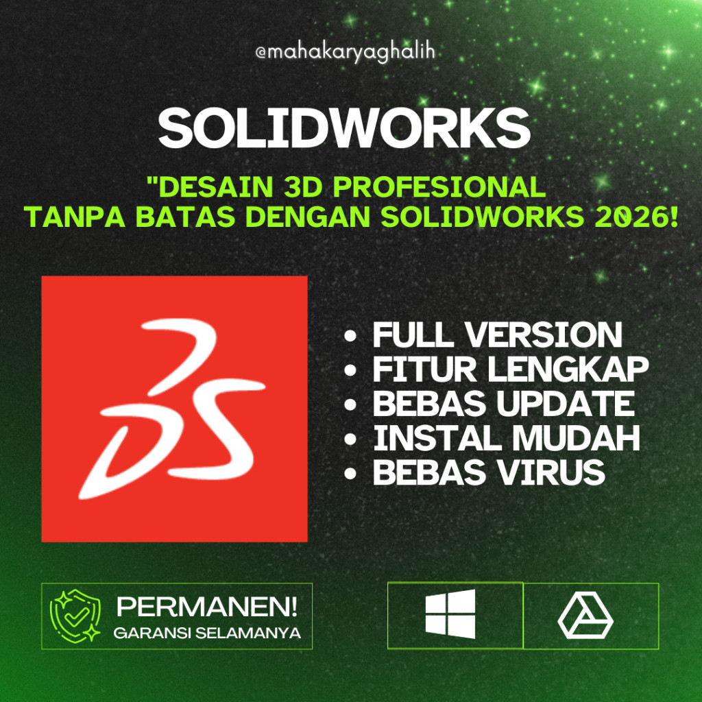 Jual SolidWorks 2026 Full Version Original Lifetime + Panduan Instalasi ...