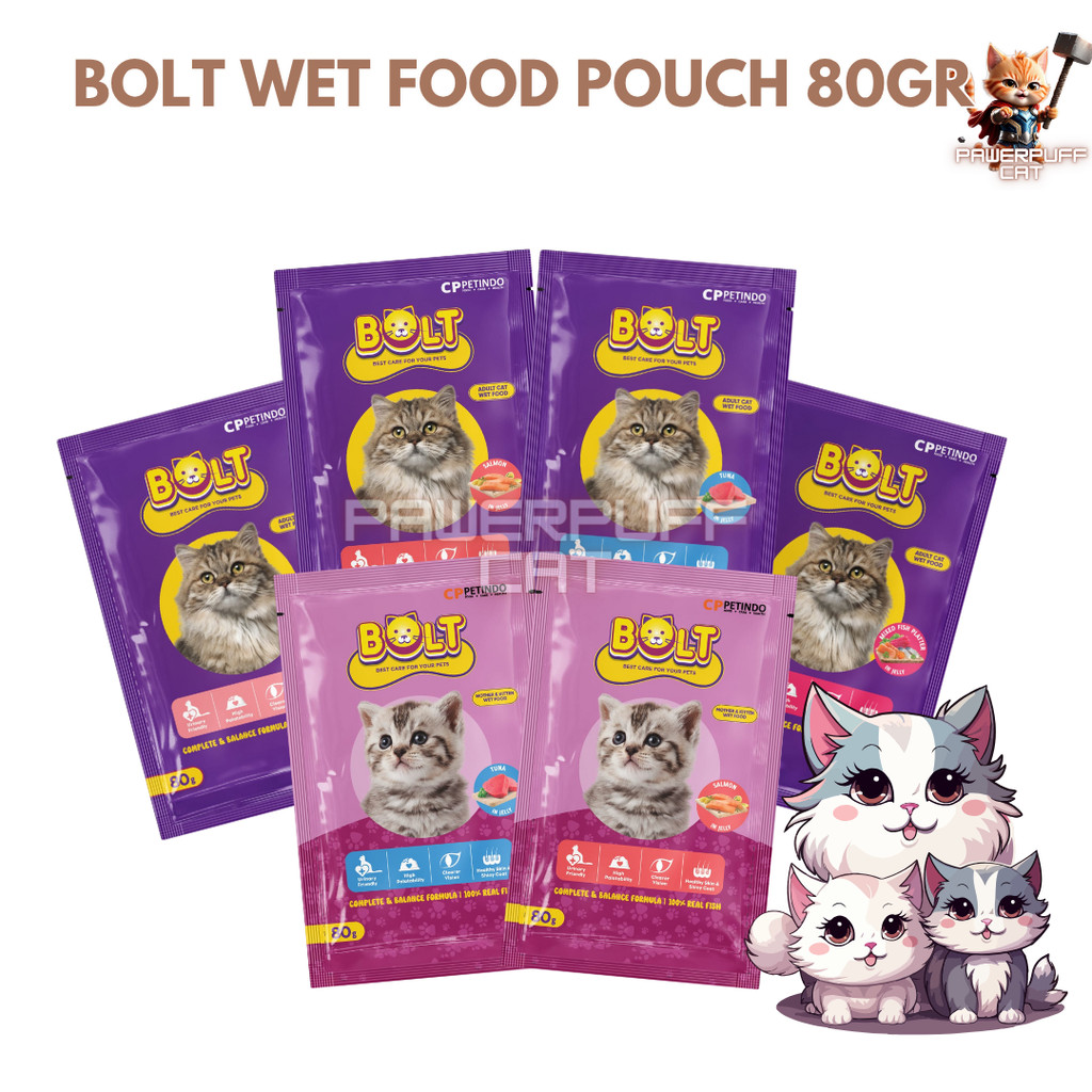 Jual PPC BOLT POUCH 80GR Makanan Kucing Basah Wet Food Murah Ikan Tuna ...