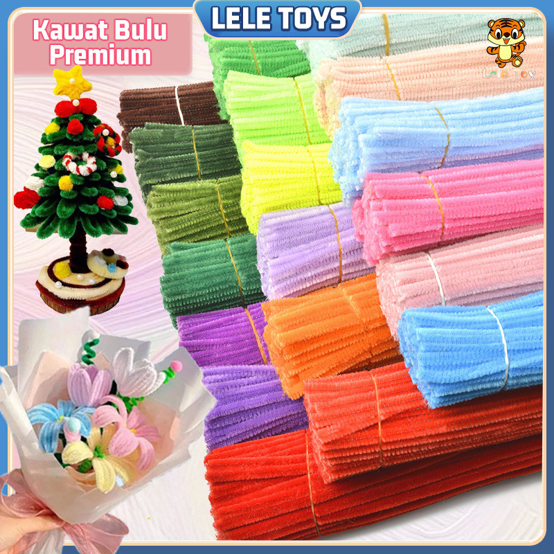 Jual Leletoys 30cm Kawat Bulu Mercy Pipe Cleaner 100pcs Pastel Mix ...