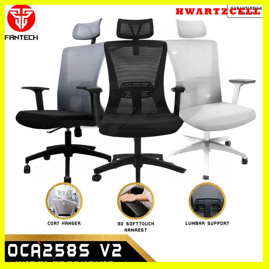 Jual [HWARTZ] Kursi Ergonomis Fantech OCA258S V2 OCA-258S OCA 258S ...