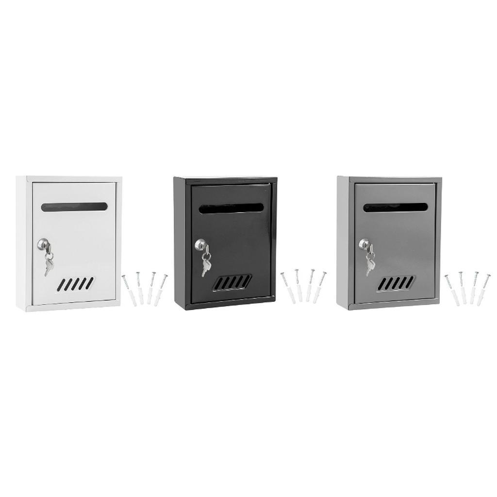 Jual Wall Mount Mailbox Security Drop Box Letter Box with 2 Keys ...