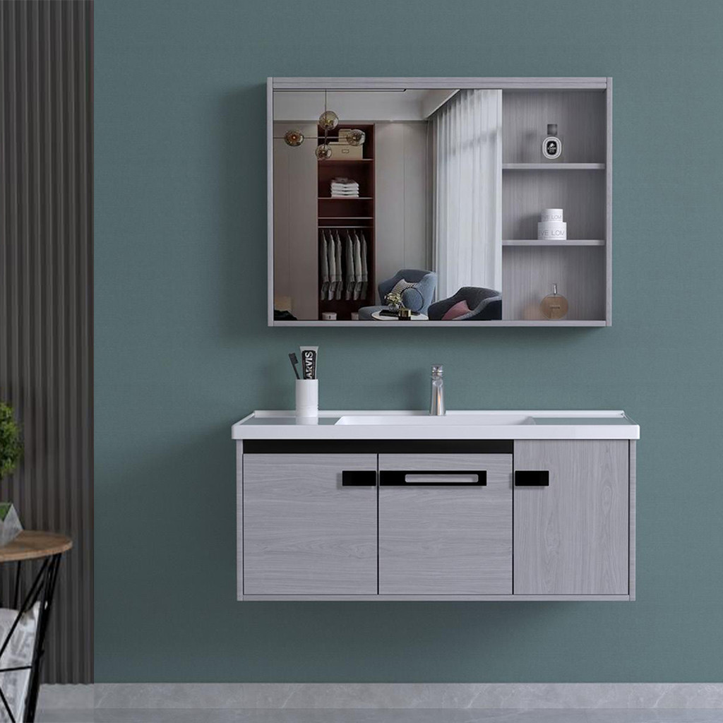 Jual 100CM Wall Mounted Corner Washroom Vanity Counter Top Basin Set ...