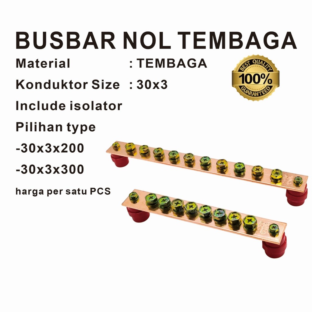 Jual Terminal Nol 8/10 Busbar Tembaga 30 x 3 x 200mm/300mm | Shopee ...