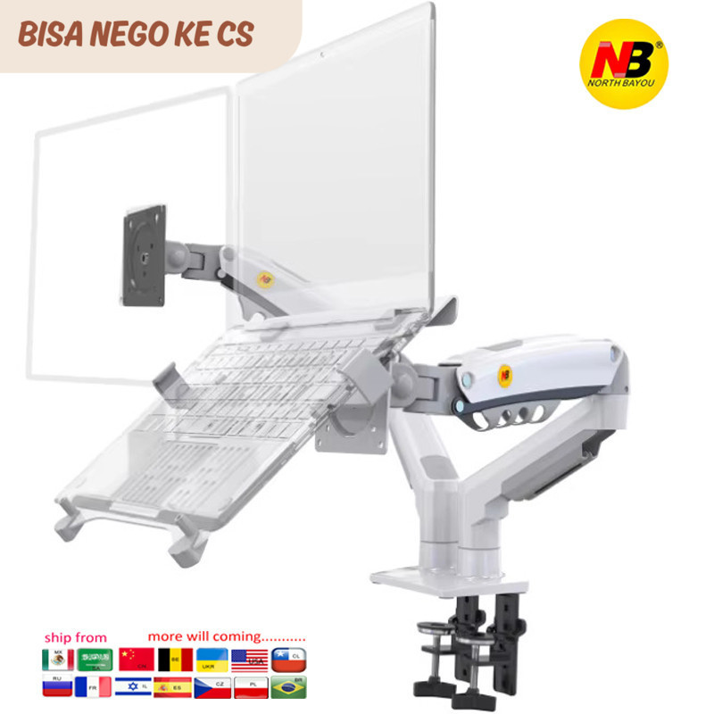 Jual Desktop NB F160 + FP-2 Gas Spring Dual Arm for 17"-27" Monitor ...