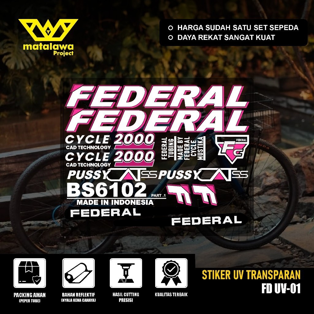Jual Stiker FEDERAL UV TRANSPARAN 01 STREET CAT 550 Sticker Decal ...