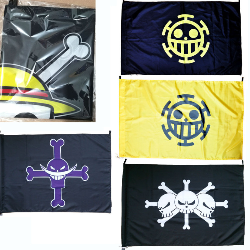 Jual Anime One Piece Logo Flags Luffy Edward Newgate Trafalgar Law ...