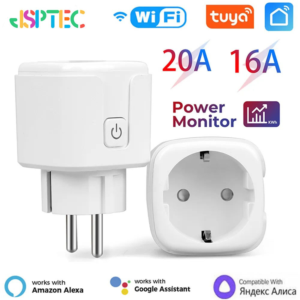 Jual Tuya Smart Socket EU16A/20A Wifi Smart Plug With Power Monitoring ...
