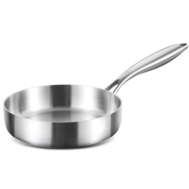 Jual 316 Stainless Steel Fry Pan Mini Stir-fry Pans For 1-2 Person 16 ...