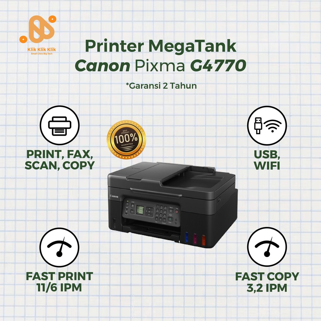 Jual Canon Pixma G4770 Printer Ink Tank Multifungsi Cetak Scan Copy Fax ...