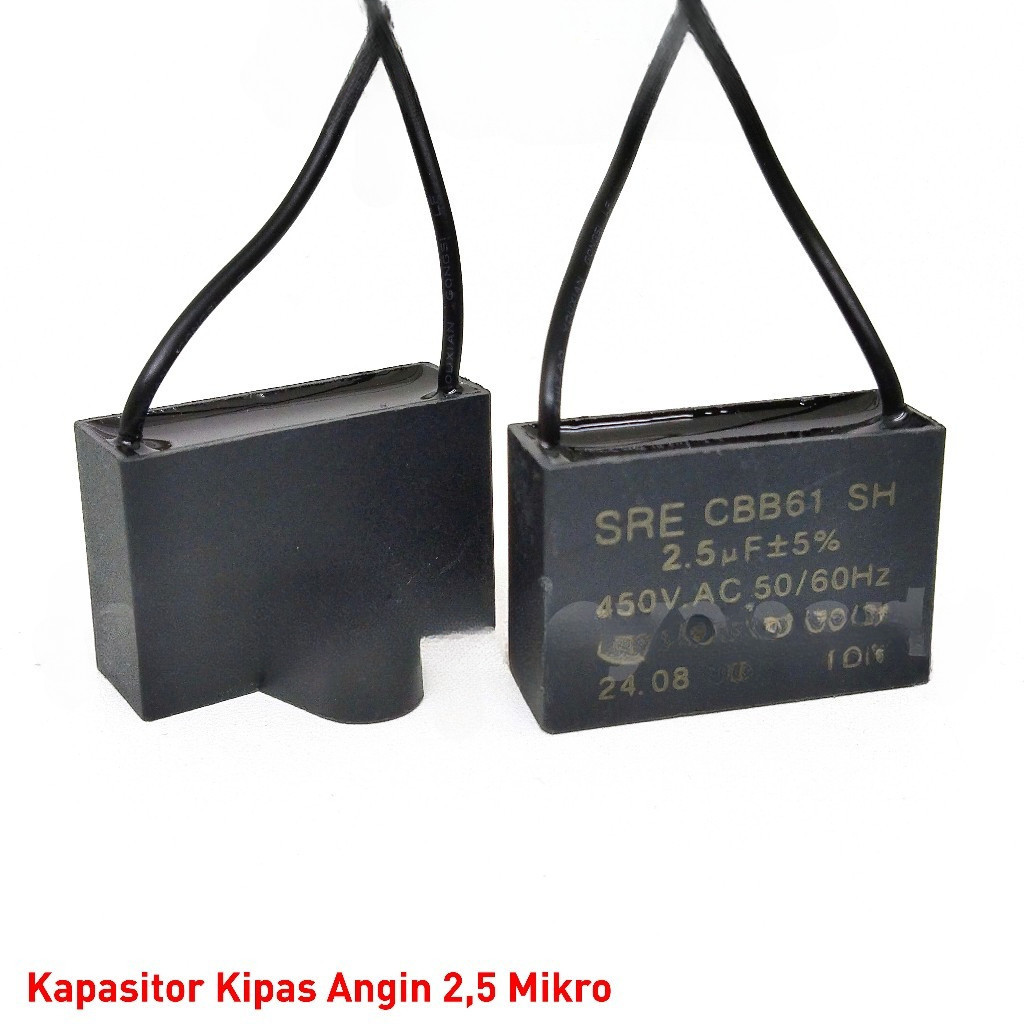 Jual Jual Kapasitor Fan 2.5 uF (450V AC) Capacitor Kipas Meja / Dinding ...