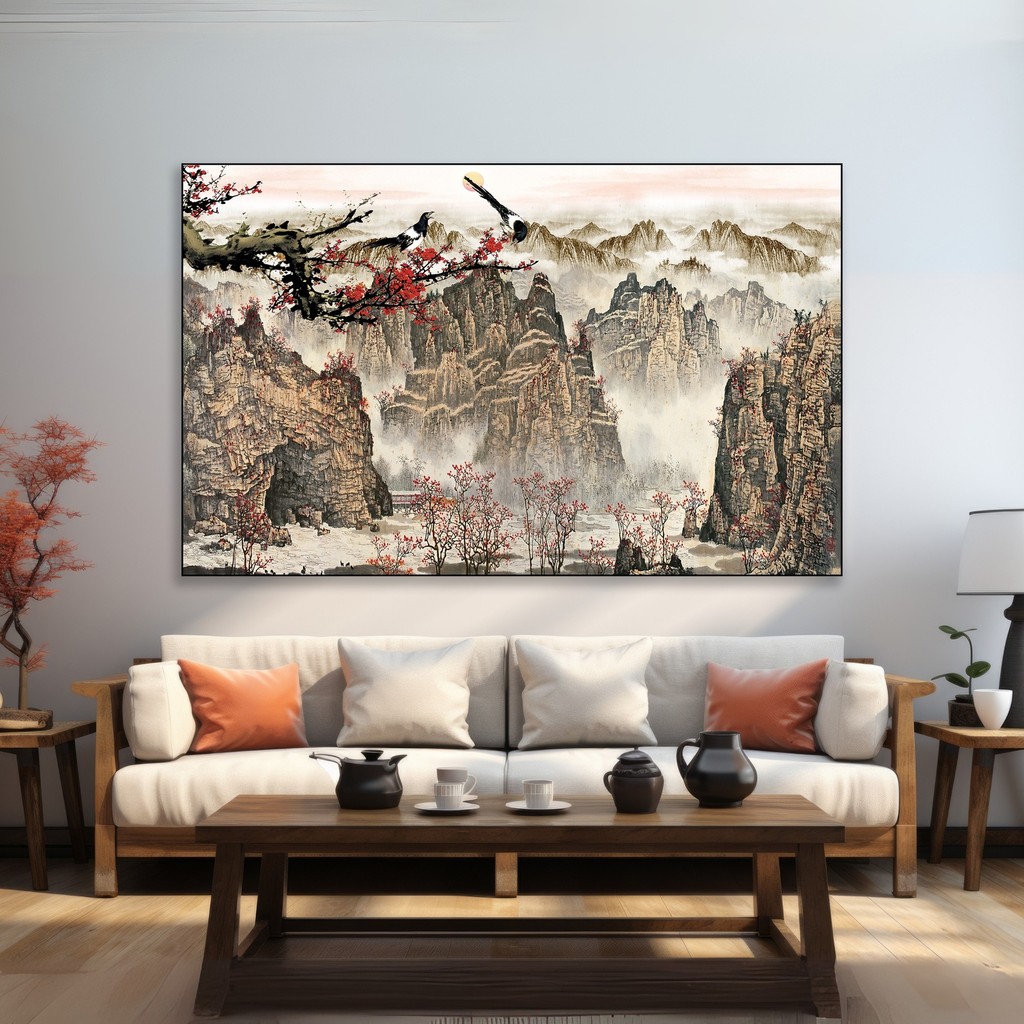 Jual Poster Tempel Lukisan Cetak Hiasan Dinding Ruang Tamu Pemandangan ...