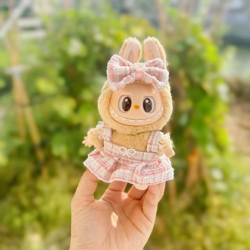 Jual For 15-17cm Labubu mini Dolls luxury Dress Bows Set Clothing Set ...