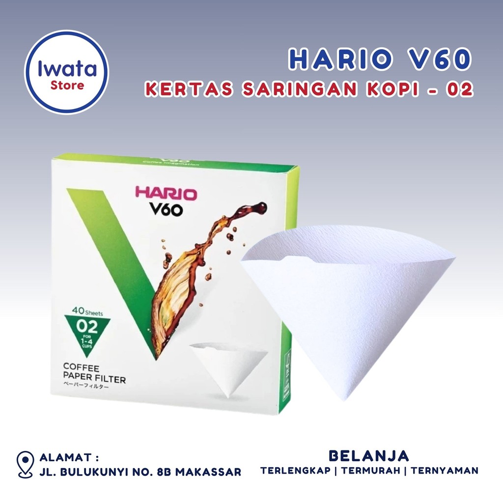 Jual HARIO - V60 COFFEE PAPER FILTER VCF-02-40M - KERTAS SARINGAN KOPI ...