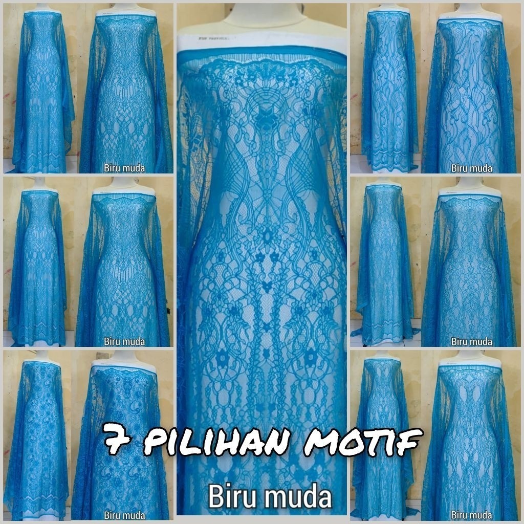 Jual kain brokat chantily warna biru | Shopee Indonesia