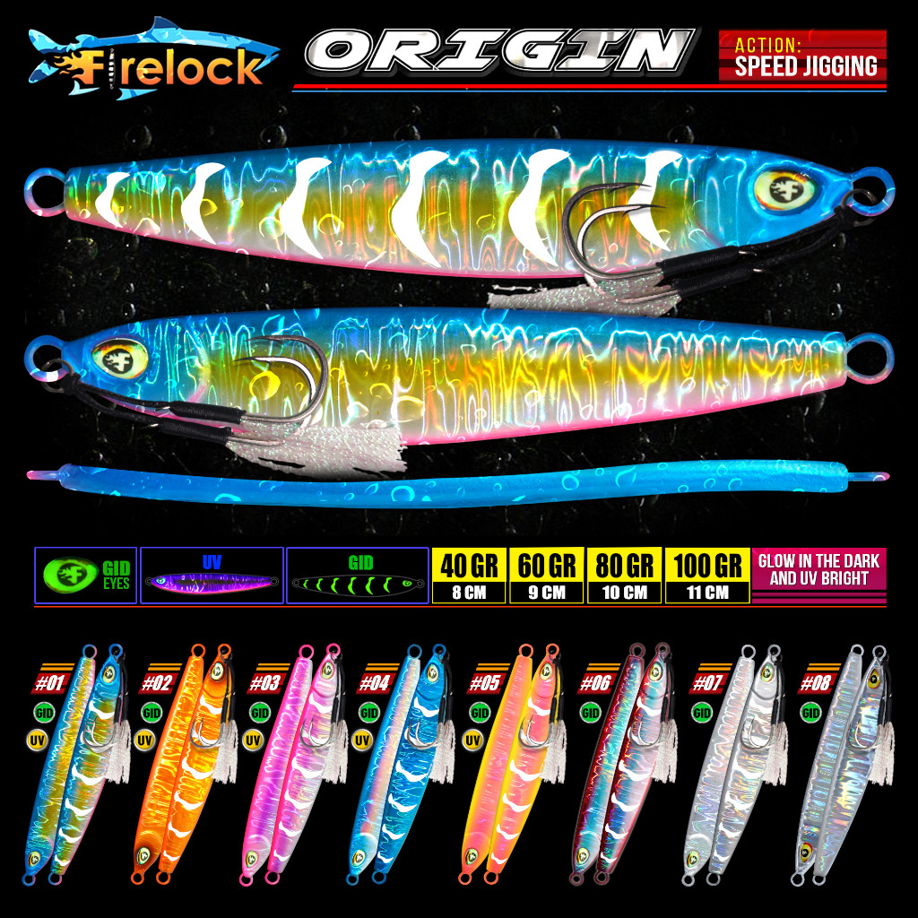 Jual FIRELOCK ORIGIN METAL JIG FAST LIGHT JIGGING CAST JIG 40 60 80 100 ...