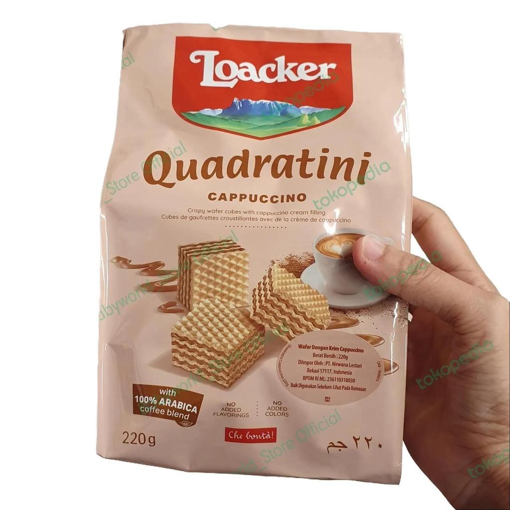 Jual Loacker Quadratini Wafer Import 220gr Rasa Cappuccino | Shopee ...