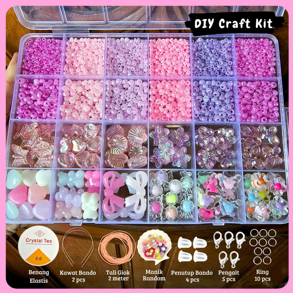 Jual DIY Craft Kit - DIY Craft Kit Gelang Manik Manik Aesthetic - Manik ...