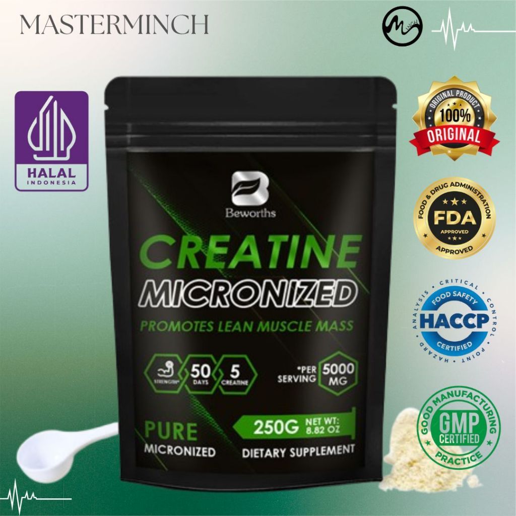 Jual BEWORTHS Creatine Monohydrate Powder 5000mg untuk Massa Otot ...