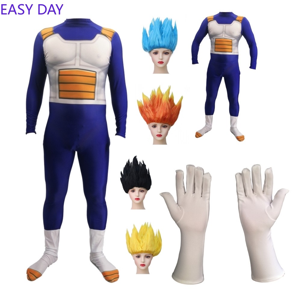 Jual Kids Adults Vegeta Jumpsuit Super Saiyan GOKU Cosplay Costume ...