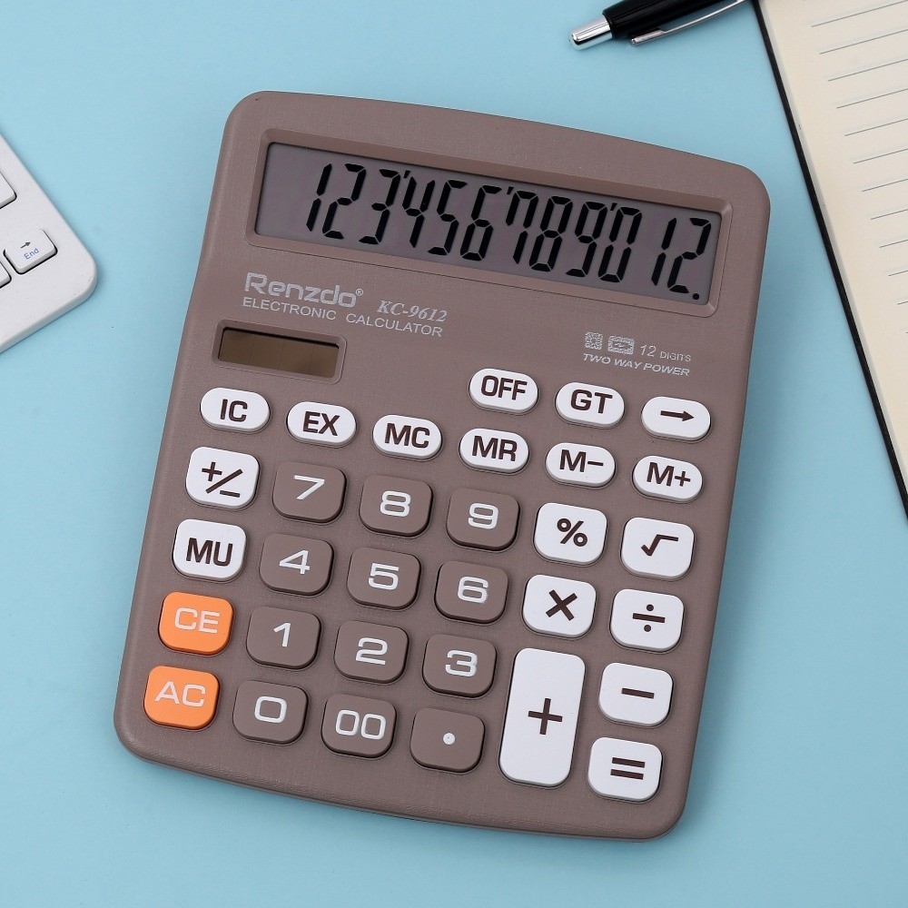 Jual 12 Digits Solar Calculator Accounting Tools Lightweight Electronic ...