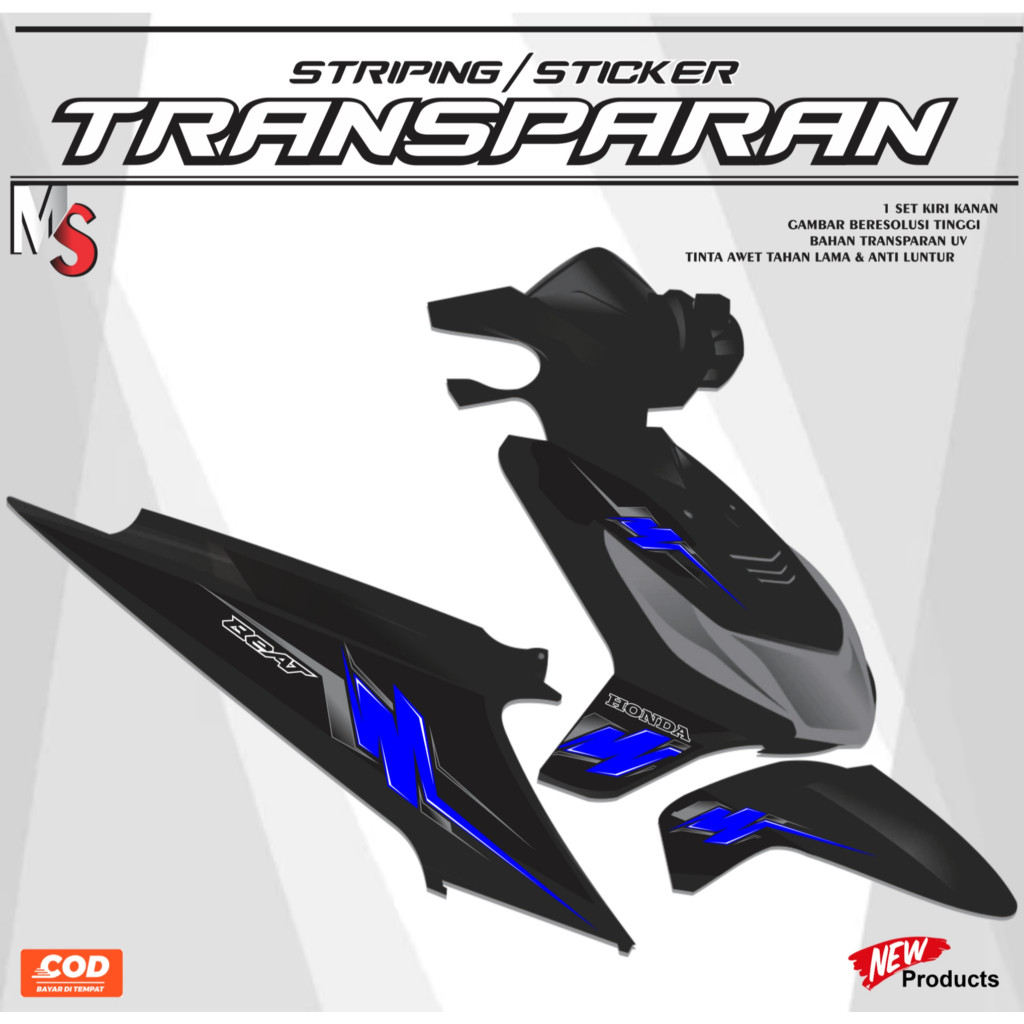 Jual STRIPING TRANSPARAN BEAT OLD/KARBU STICKER VARIASI MOTIF SIMPLE ...