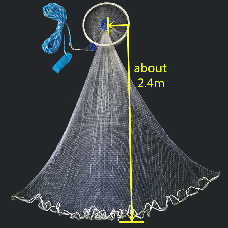 Jual Finefish Catch Little Fish Net 7-8mm Small Mesh Hole Cast Net ...
