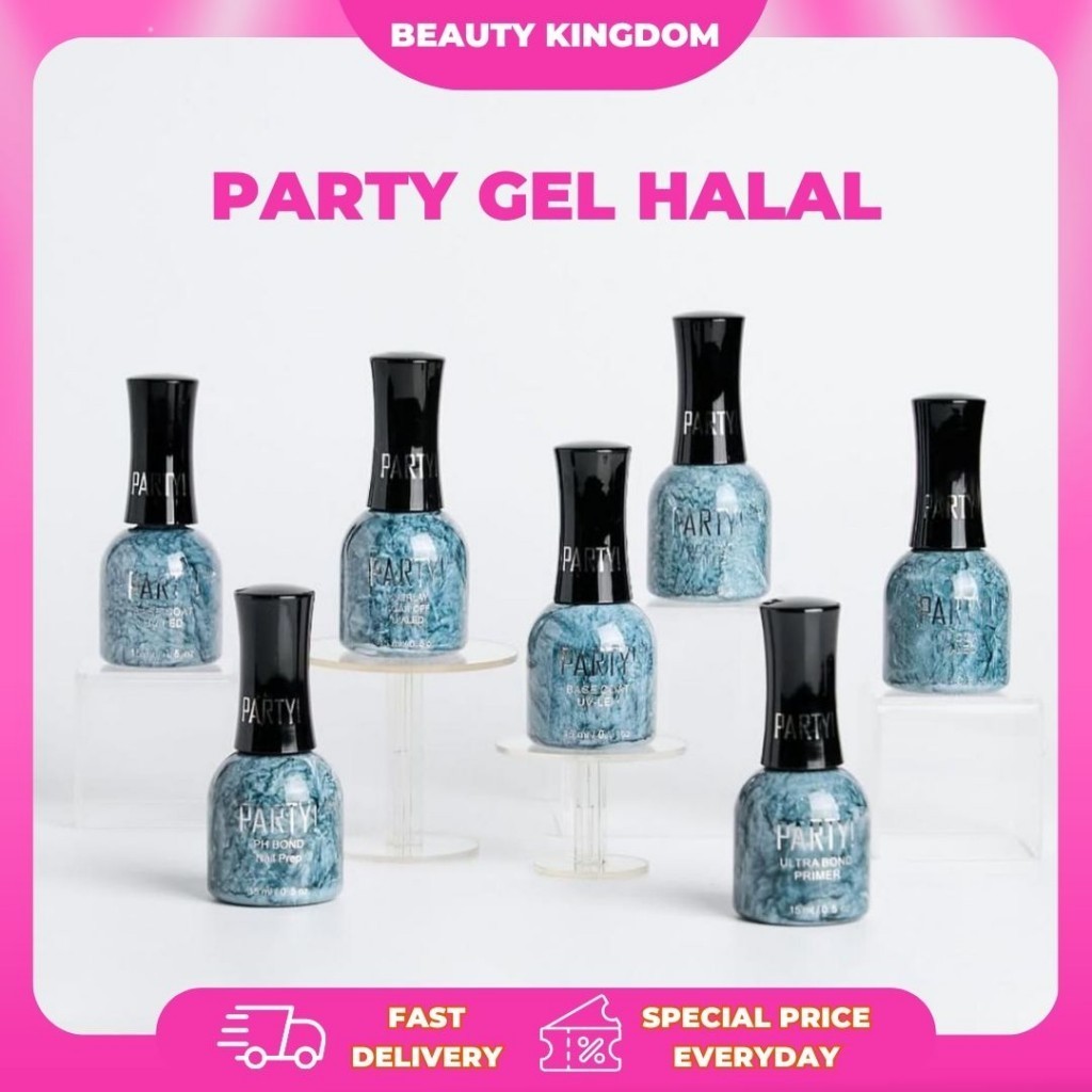 Jual Original Party Gel Polish Halal Base Coat Magic Topcoat Overlay ...