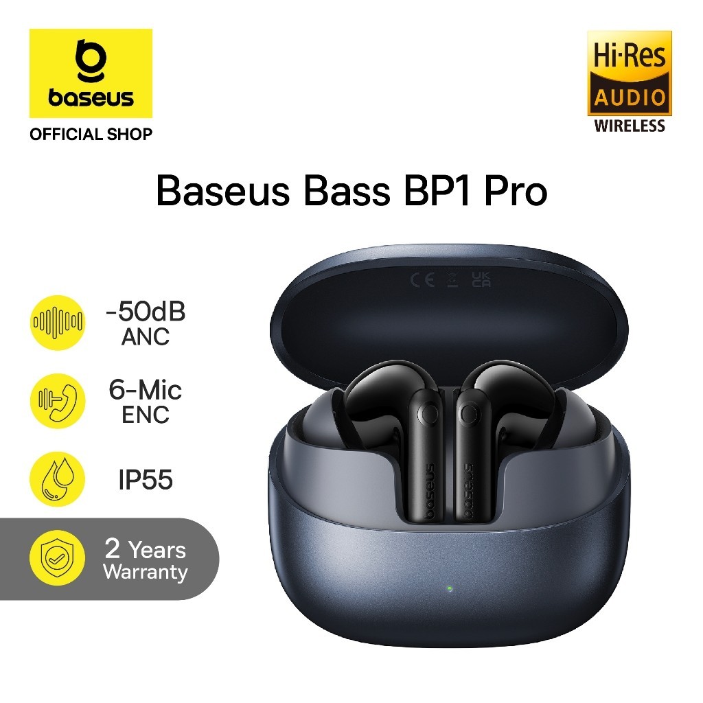 Jual Baseus BP1 Pro TWS ANC Hi-Res LDAC -50dB 6 Mic ENC with IP55 & 55H ...
