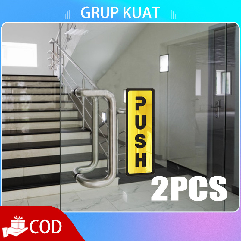 Jual 1 Sepasang Sign Dorong Tarik Akrilik, Stiker Push Pull Door ...