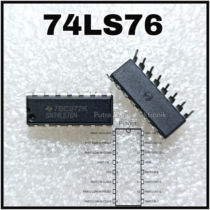 Jual ic TTL 7476 74LS76 Dip 16p HD74LS76AP SN74LS76N | Shopee Indonesia