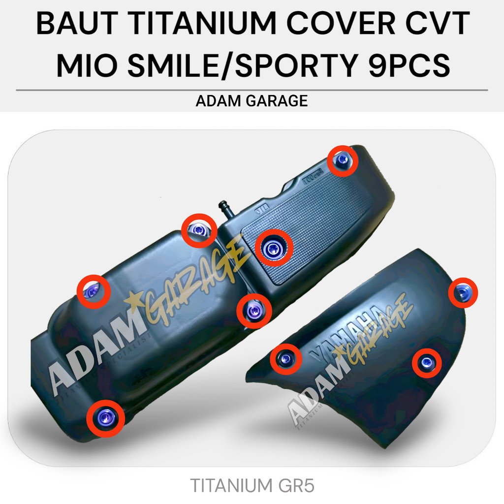 Jual BAUT TITANIUM COVER CVT MIO SMILE MIO SPORTY ISI 9 BAUT GRADE 5 ...