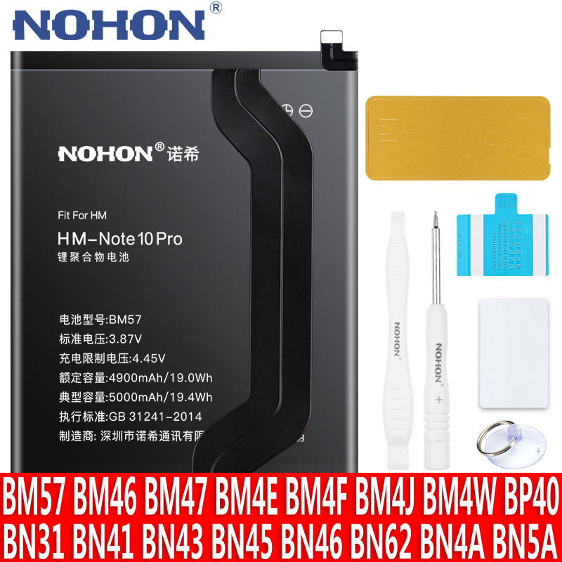 Jual NOHON Battery For Xiaomi Redmi Note 10 9 8 7 Pro 5A 5 4 4X ...