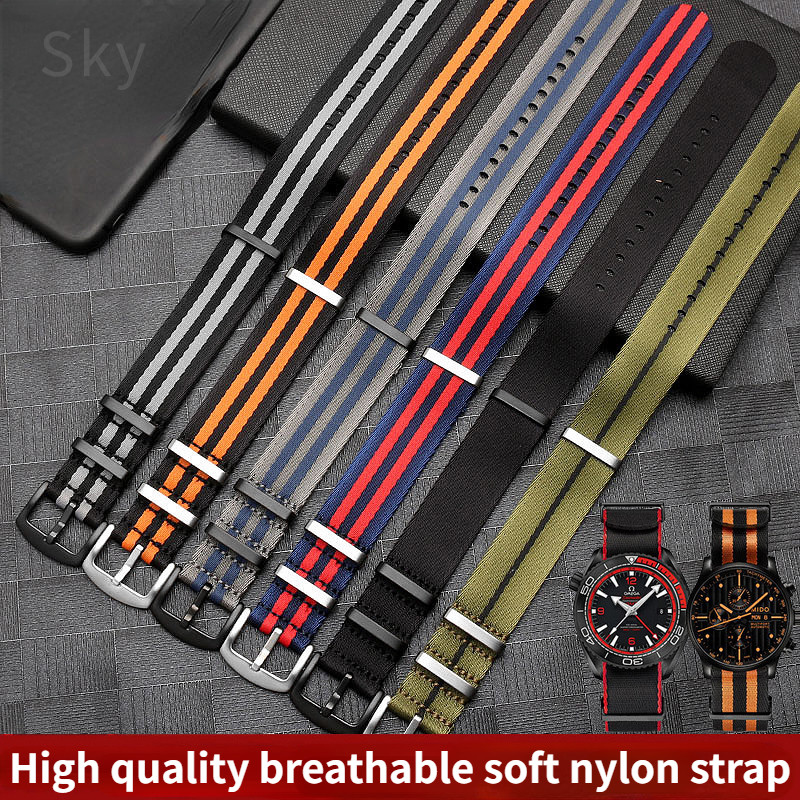 Jual Breathable Soft Nylon Wat-band for Omega 300 Ghost Party 007 ...
