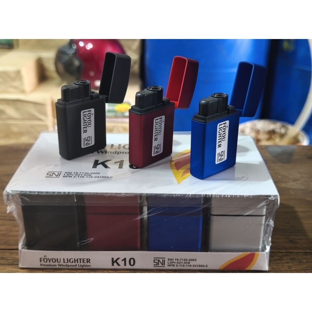 Jual Korek Api Bara Foyou Lighter Mancis K10 Cover Buka Tutup | Shopee Indonesia