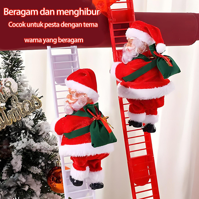 Jual 【Musik Elektrik】Santa Claus Mainan Naik Tangga Tali Dekorasi Natal ...