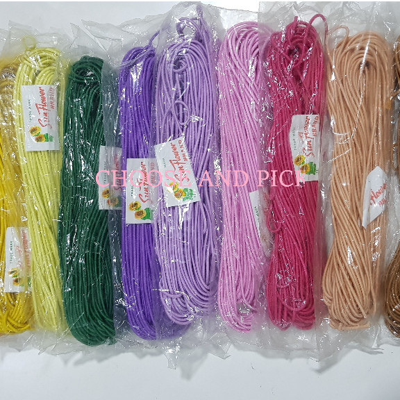 Jual Tali Karet Elastis Bulat Bahan Craft Aneka Warna / Karet Kancing ...