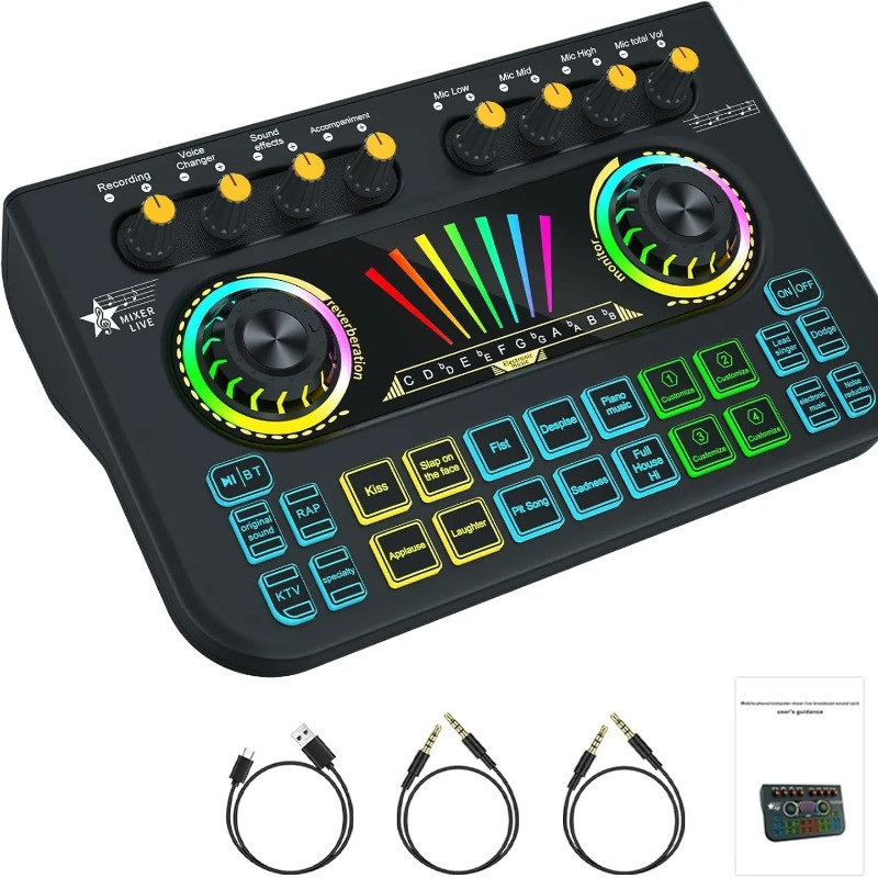 Jual Gaming Audio Mixer,Streaming Mixer with Interface BT Sound Board ...