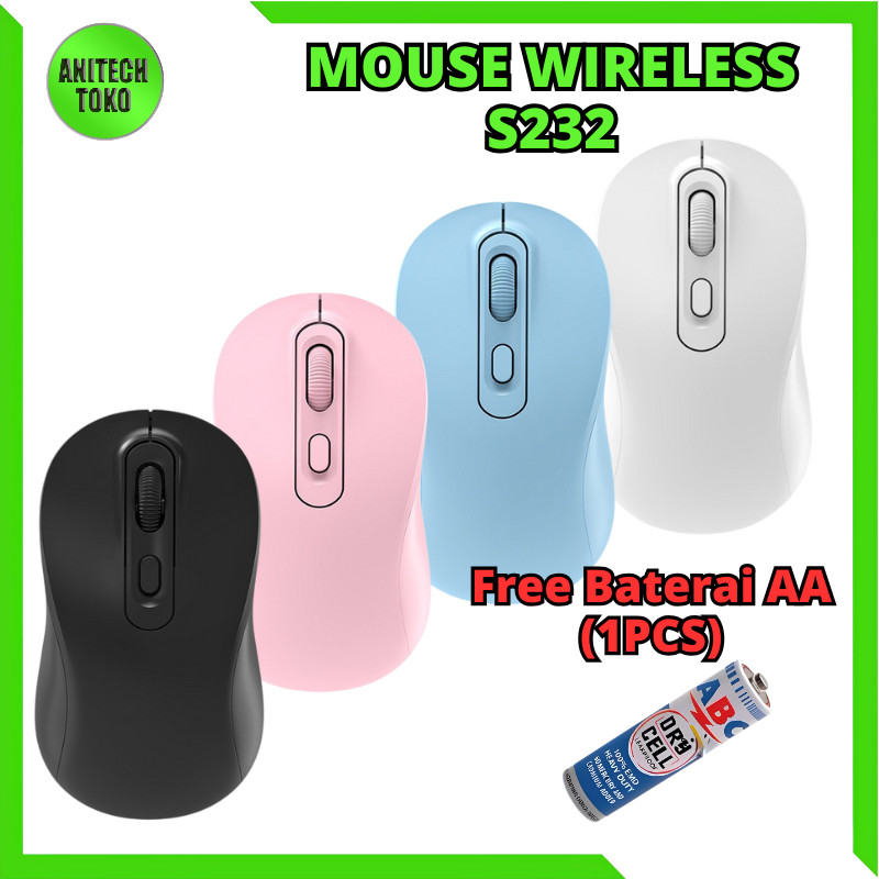 Jual [anitech toko ] Mouse Wireless 2.4Ghz 1600DPI dengan Receiver USB ...