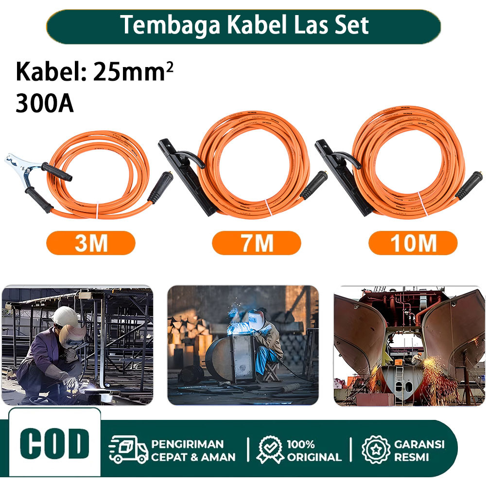 Jual 25mm² Tembaga Kabel Las Set 300A Kabel Las Set Tang Massa + Kabel ...
