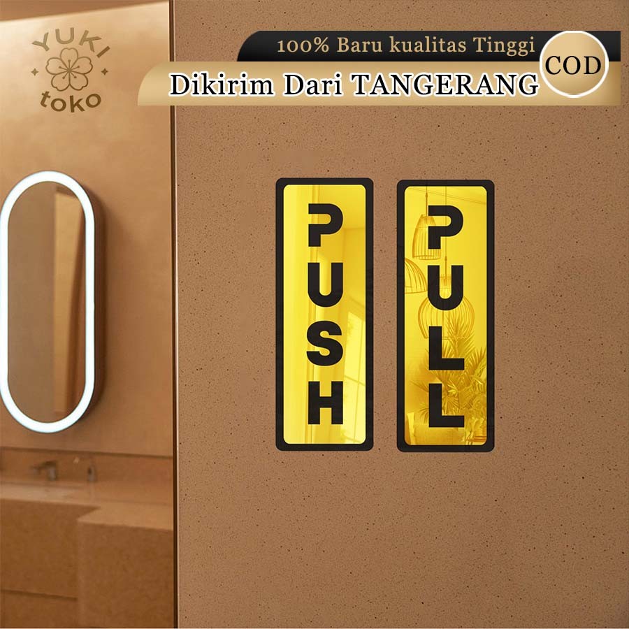Jual 1 Sepasang Stiker Dorong Tarik Akrilik, Push Pull Sign Penanda ...