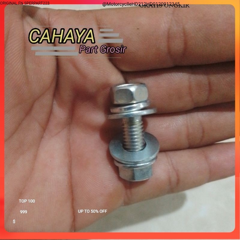 Jual 1set BAUT 12 M8 PANJANG 2CM RING PATEN KUNCI 12 MUR TOPI ORIGINAL ...
