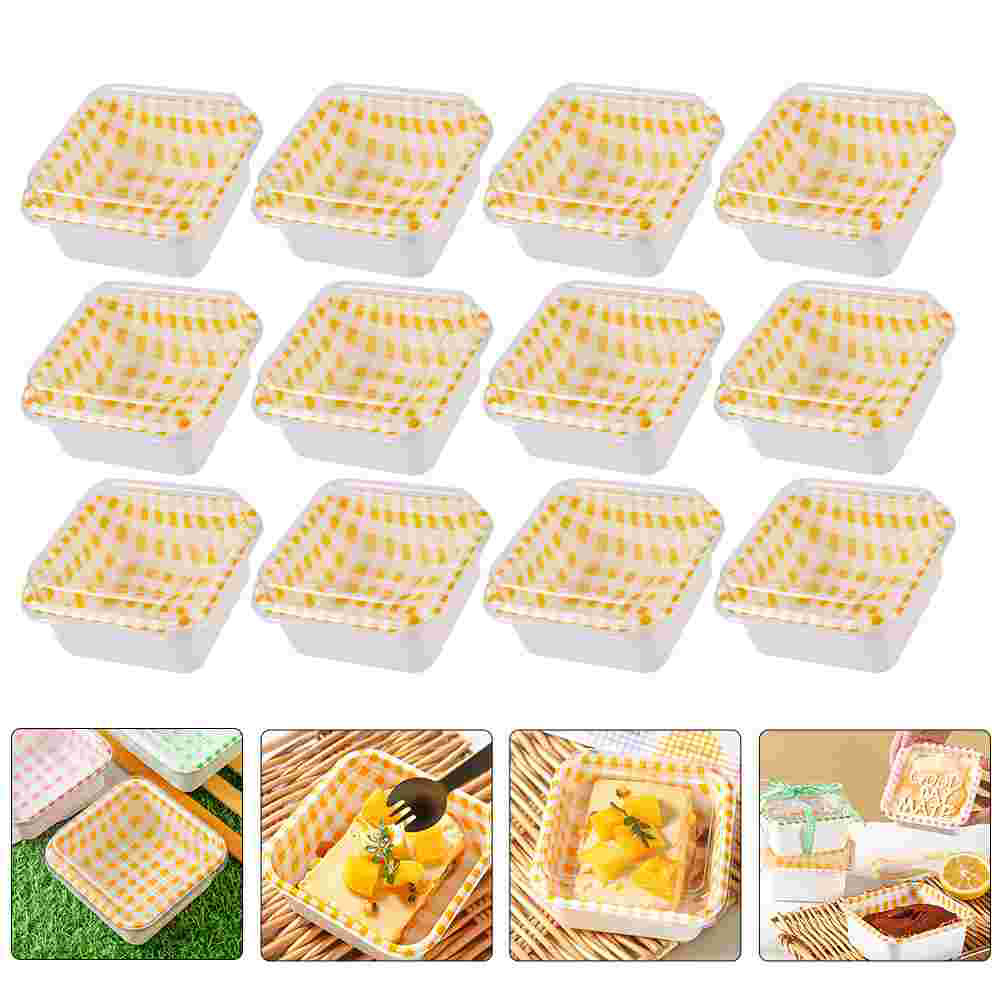 Jual 50 Sets Tiramisu Box Cake Wrapping Boxes Cookie Holder with Lid ...